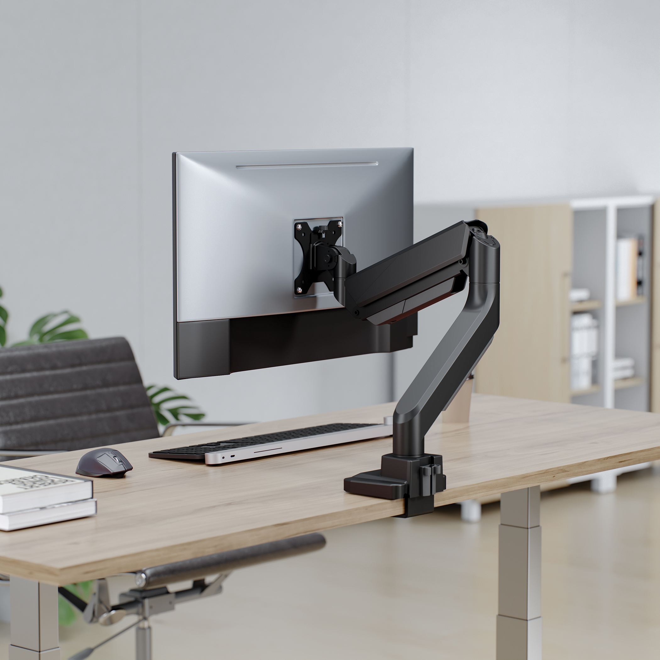 Single Swing Monitor Arm – Black – Filex | Fellowes