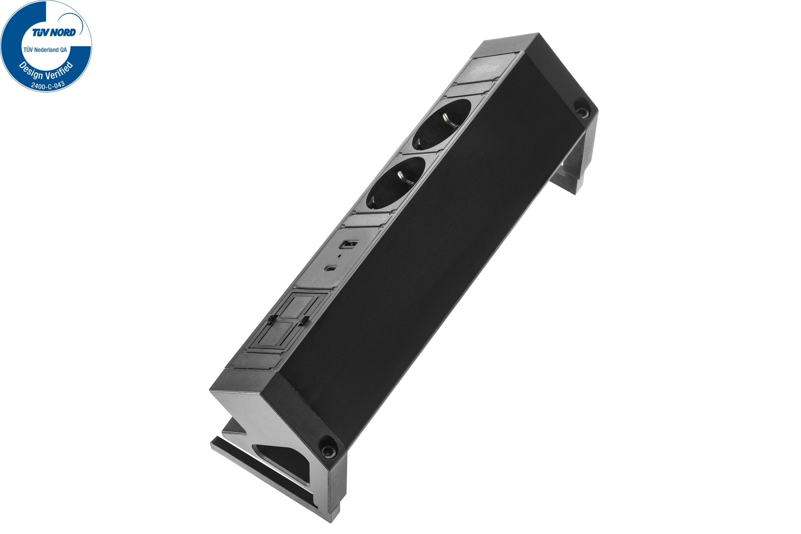 Power Desk Up® 2.0 – 2x 230V, 1x keystone, 1x USB A+C Charger – Filex